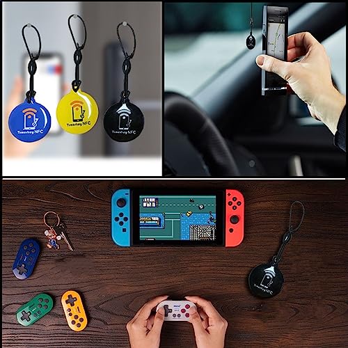 10PCS NFC Tag NFC Chips Programmable Keychain Ntag215 Chips Timeskey NFC Tags Amiibo NFC Cards，Black NFC Tags Compatible with TagMo Amiibo and All NFC Enabled Mobile Phones & Devices