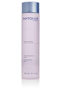 phytomer rosee visage toning cleansing lotion | all in one cleanser, makeup remover & toner for face | alcohol-free | safe, natural ingredients | 8.4 fl oz