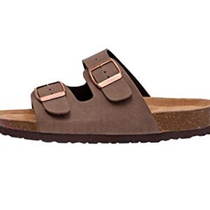 CUSHIONAIRE Women's, Lane Slide Sandals Brown 6.5 M