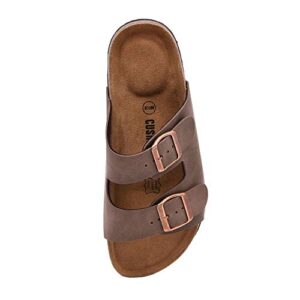 CUSHIONAIRE Women's, Lane Slide Sandals Brown 6.5 M