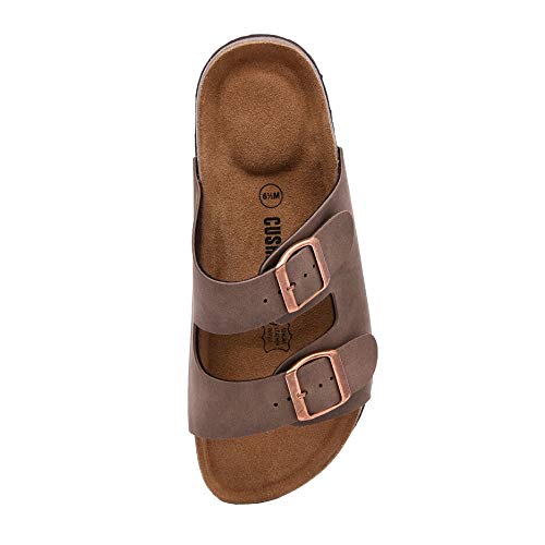 CUSHIONAIRE Women's, Lane Slide Sandals Brown 6.5 M