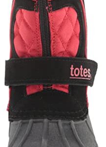 totes Boy's Unisex Kids Bradley Snow Winter Boots, Black/Red, 11 Little