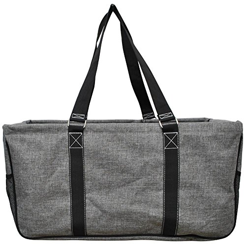 N. Gil All Purpose Open Top 23" Classic Extra Large Utility Tote Bag 4-2017 Fall New Pattern (Crosshatch Grey)