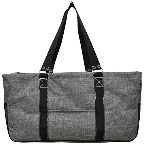 N. Gil All Purpose Open Top 23" Classic Extra Large Utility Tote Bag 4-2017 Fall New Pattern (Crosshatch Grey)