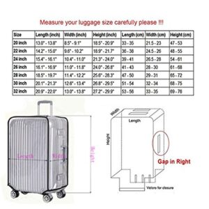 JenKin Luggage Protector Suitcase Cover PVC Waterproof Travel Suitcase Fits Most 20" 22" 24" 26" 28" (30'')