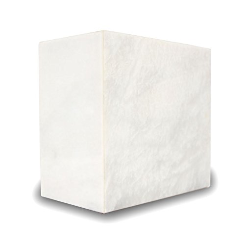 Taj Mahal Marble Memorial Urn for Display or Burial, Urn Vault - Large - Holds Up to 200 Cubic Inches of Ashes - Taj Mahal White Cremation Urn for Adult Ashes