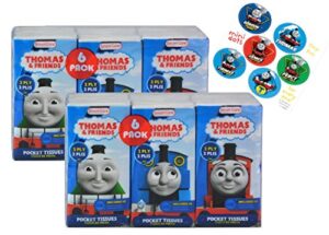 thomas & friends 12pk kids pocket tissues featuring percy, thomas & james! plus bonus thomas stickers!