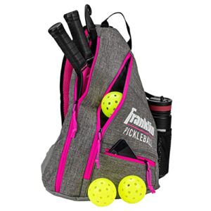 franklin sports pickleball bags - pickleball sling bag backpack for gear + equipment - pickleball bag for men + women - holds paddles, pickleballs + accessories - official us open pickleball bag