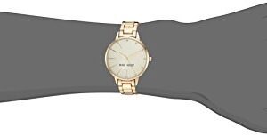 Nine West Women's Crystal Accented Gold-Tone Bracelet Watch