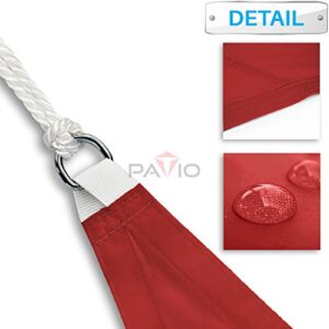 Patio Paradise Sun Shade Sail 12' x 12' x 17' Right Triangle Canopy Waterproof 260GSM UV Block Durable Awning Canopy Outdoor Garden Backyard Red