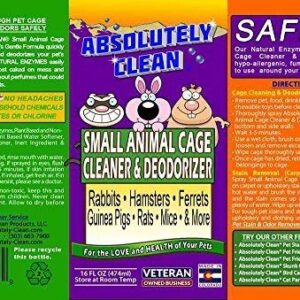 Amazing Small Animal Cage Cleaner, Just Spray/Wipe, Easily Removes Messes & Odors - Hamster Cages, Mice, Rat Cage, Guinea Pig Cage, Rabbit Cage, Ferret Cage, Dog Cage - USA Made