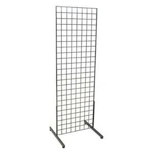 only garment racks #1900b(1) + #1918b(1pr.) grid unit, 2' x 6' with legs, black