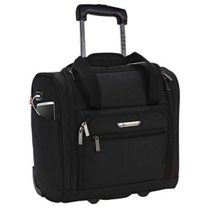 tprc smart under seat carry-on luggage with usb charging port, black, underseater 15-inch