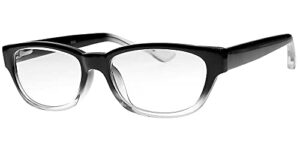 clear glass reading glasses real glass lenses in stylish acetate frame available in reading magnification +0.25 to +3.00 (+2.75)