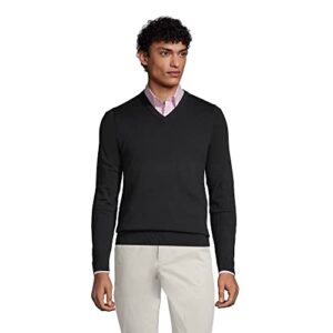 lands' end mens supima v-neck sweater black regular xx-large