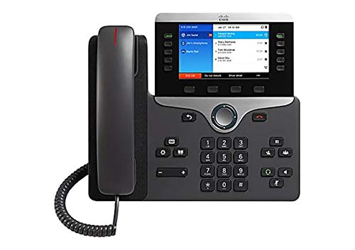 Cisco IP Phone 8851 with Multi-Platform Phone Firmware, 5-inch VGA Backlit Color Display, Gigabit Ethernet Switch, Class 2 PoE, USB Port (CP-8851-3PW-NA-K9=)