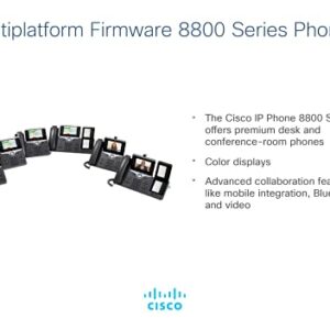 Cisco IP Phone 8851 with Multi-Platform Phone Firmware, 5-inch VGA Backlit Color Display, Gigabit Ethernet Switch, Class 2 PoE, USB Port (CP-8851-3PW-NA-K9=)