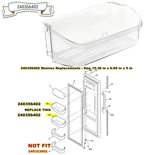 UPGRADE 240356402 Refrigerator Door Bin Replacement Part, Compatible with Frigidaire Refrigerator Door Shelf FGUS2642LF2 FRS6LF7JS0 FGUS2642LF1 LGUS2642LP0 LGUS2642LF1 LFSS2612TE0 Door Bin