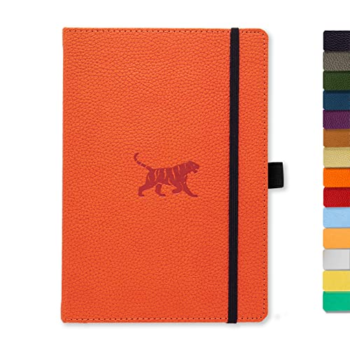 Dingbats A5 Wildlife Notebook Journal Hardcover, Cream 100gsm Ink-Proof Paper, 6.1 x 8.5 inches, 192 pages (Orange Tiger, Lined)