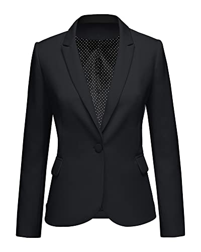 LookbookStore Jackets Casual Blazers for Women Fashion 2023 Black Jacket Suit Notched Lapel Work Office Jacket Suit 2023 Office Clothes Size Medium Women Blazer Size 8 Size 10