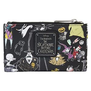 loungefly disney nightmare before christmas character print bi-fold wallet