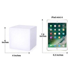 LOFTEK LED Light Cube:RGB 16 Colors Cool Cosmic Cube Lights with Remote Control, MCU Tesseract Mood Lamp, IP65 Waterproof and USB Charging Beside Desk Lamp, Perfect for Kids Nursery and Toys (4 inch)