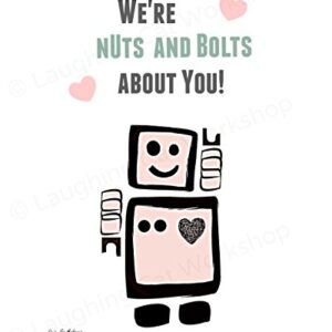 Cute Robot art print Nuts and Bolts Kids Quote print Love poster print baby room Robot nursery decor toddlers room art girls boys children's room decor