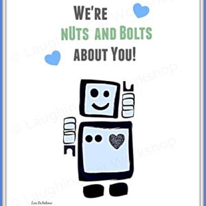 Cute Robot art print Nuts and Bolts Kids Quote print Love poster print baby room Robot nursery decor toddlers room art girls boys children's room decor