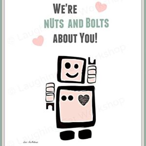 Cute Robot art print Nuts and Bolts Kids Quote print Love poster print baby room Robot nursery decor toddlers room art girls boys children's room decor