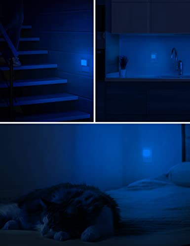 LOHAS Blue LED Night Lights, 4 Pack Dusk to Dawn Sensor Blue Plug into Wall Light for Kids, Blue Plug in Night Light, Auto On/Off Nightlight Ideal for Home Decor, Kid’s Room, Bedroom, Kitchen, Hallway