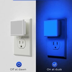 LOHAS Blue LED Night Lights, 4 Pack Dusk to Dawn Sensor Blue Plug into Wall Light for Kids, Blue Plug in Night Light, Auto On/Off Nightlight Ideal for Home Decor, Kid’s Room, Bedroom, Kitchen, Hallway