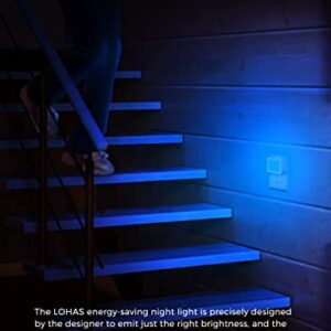 LOHAS Blue LED Night Lights, 4 Pack Dusk to Dawn Sensor Blue Plug into Wall Light for Kids, Blue Plug in Night Light, Auto On/Off Nightlight Ideal for Home Decor, Kid’s Room, Bedroom, Kitchen, Hallway