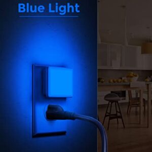 LOHAS Blue LED Night Lights, 4 Pack Dusk to Dawn Sensor Blue Plug into Wall Light for Kids, Blue Plug in Night Light, Auto On/Off Nightlight Ideal for Home Decor, Kid’s Room, Bedroom, Kitchen, Hallway