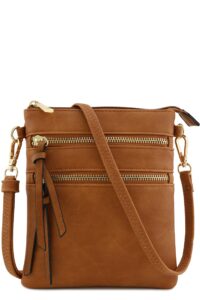 isabelle functional multi pocket crossbody bag (dark tan)