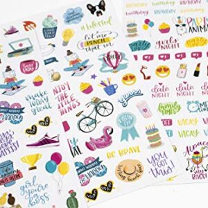 bloom daily planners Productivity Stickers - Variety Sticker Pack - Six Sticker Sheets Per Pack!