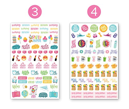 bloom daily planners Productivity Stickers - Variety Sticker Pack - Six Sticker Sheets Per Pack!