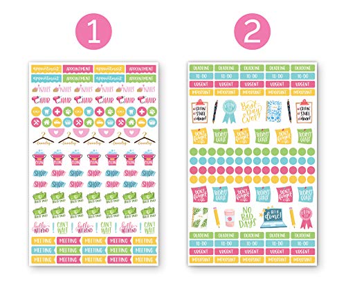 bloom daily planners Productivity Stickers - Variety Sticker Pack - Six Sticker Sheets Per Pack!