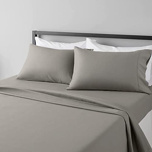 Pieridae King Size Sheets Set - 4 Piece, Grey King Sheets, Ultra Soft Breathable Linen Bed Sheets for King Size Bed, Double Brushed King Bed Sheets, Hotel Luxury King Size Sheets Deep Pocket Set, Grey