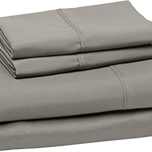 Pieridae King Size Sheets Set - 4 Piece, Grey King Sheets, Ultra Soft Breathable Linen Bed Sheets for King Size Bed, Double Brushed King Bed Sheets, Hotel Luxury King Size Sheets Deep Pocket Set, Grey