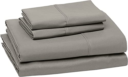 Pieridae King Size Sheets Set - 4 Piece, Grey King Sheets, Ultra Soft Breathable Linen Bed Sheets for King Size Bed, Double Brushed King Bed Sheets, Hotel Luxury King Size Sheets Deep Pocket Set, Grey