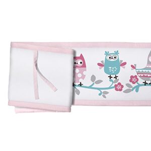 BreathableBaby 3pc Classic Crib Bedding Set– Owl Fun Pink