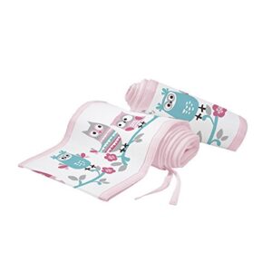 BreathableBaby 3pc Classic Crib Bedding Set– Owl Fun Pink