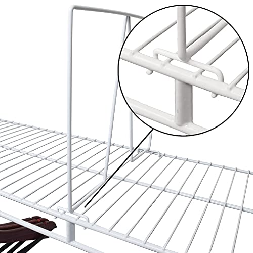 Evelots Wire Shelf Dividers-4 Pack-Closet Storage & Organization for Office/Pantry/Garage-Shelf Separator-Easy Clip-No Tool-Plastic Coated Steel