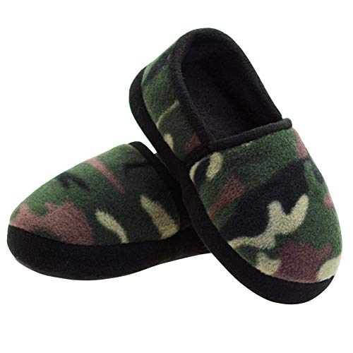 Slippers for Boys Kids Camouflage Bedroom Slippers Warm Indoor/Outdoor Household 13-1 US Green