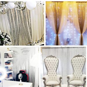 Poise3EHome 5FT x 7FT Silver Sequin Photography Backdrop Curtain for Party Decoration, Silver