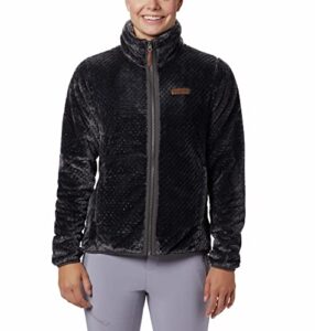 columbia women's fire side ii sherpa full zip, shark, large