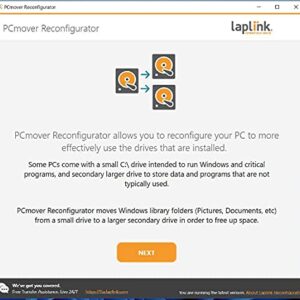 Laplink PCmover Ultimate 11 | Moves your Applications, Files and Settings from an Old PC to a New PC | Includes Optional Ethernet Cable | 1 Use