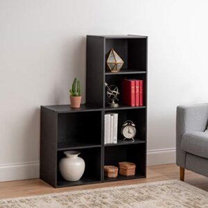 IRIS USA 2-Tier Wood Storage Shelf, Black