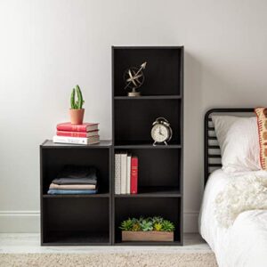 IRIS USA 2-Tier Wood Storage Shelf, Black