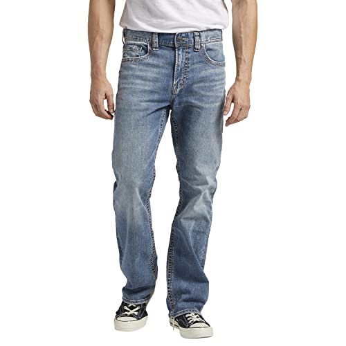 Silver Jeans Co. Men's Craig Classic Fit Bootcut Jeans, Light Marble Indigo, 32W x 34L